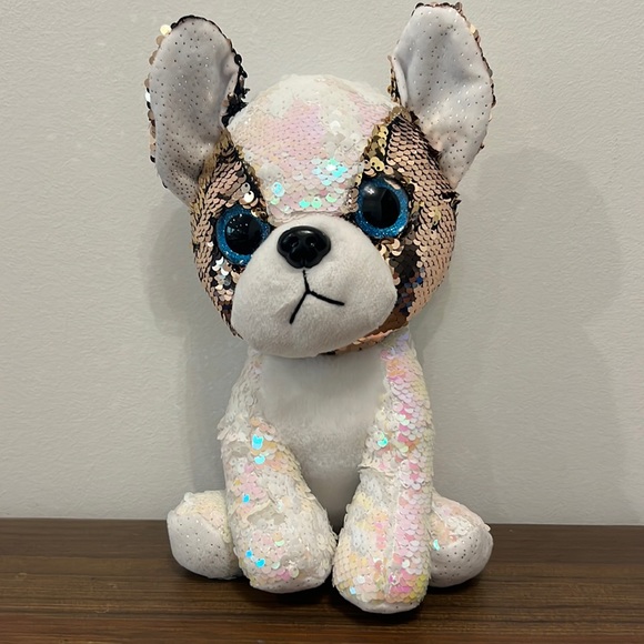 toy factory | Toys | Sequin Dog Shiny Goldwhitepinkyellow Reversible ...